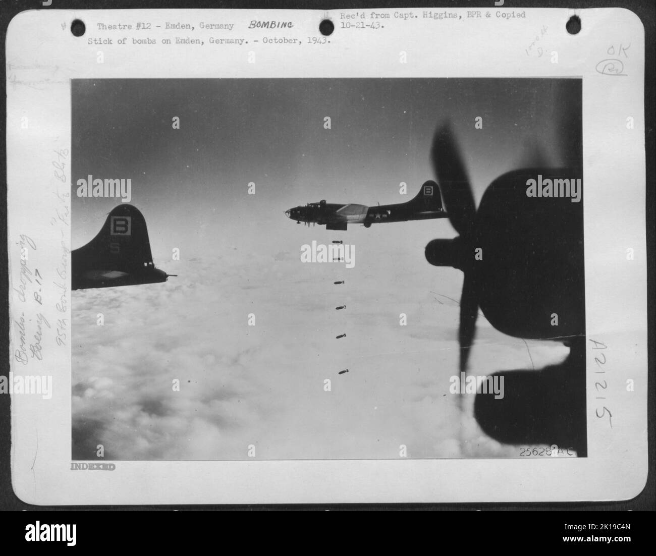 Stick of bombs on Emden, Germany.-October, 1943 Stock Photo - Alamy