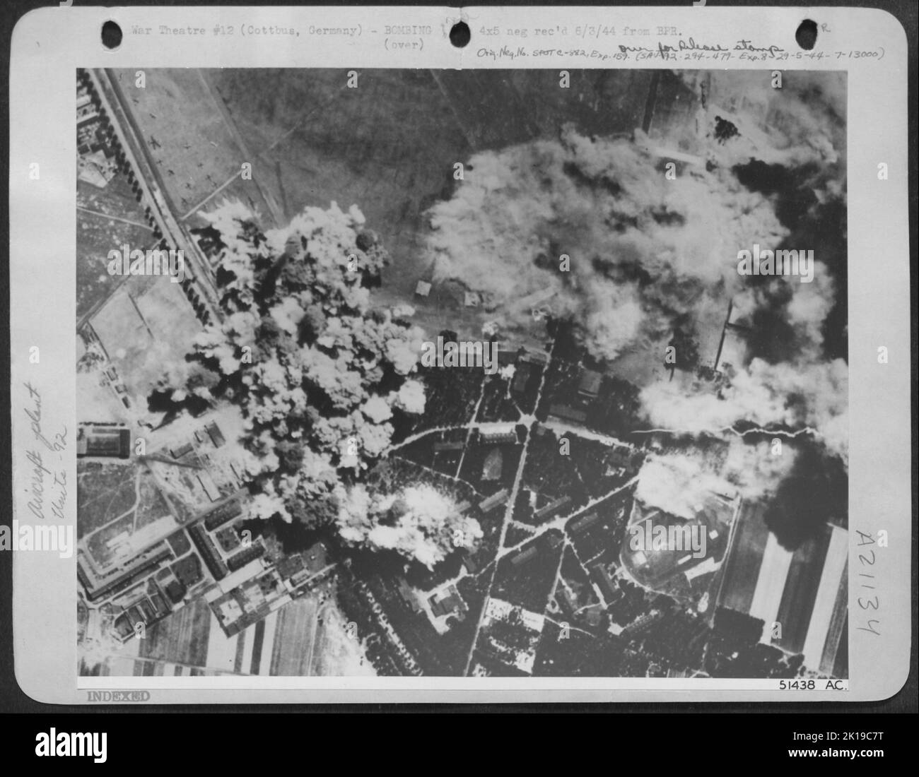 COTTBUS SMOKE FROM PRECEDING BURSTS-can be seen in one section as newly ...