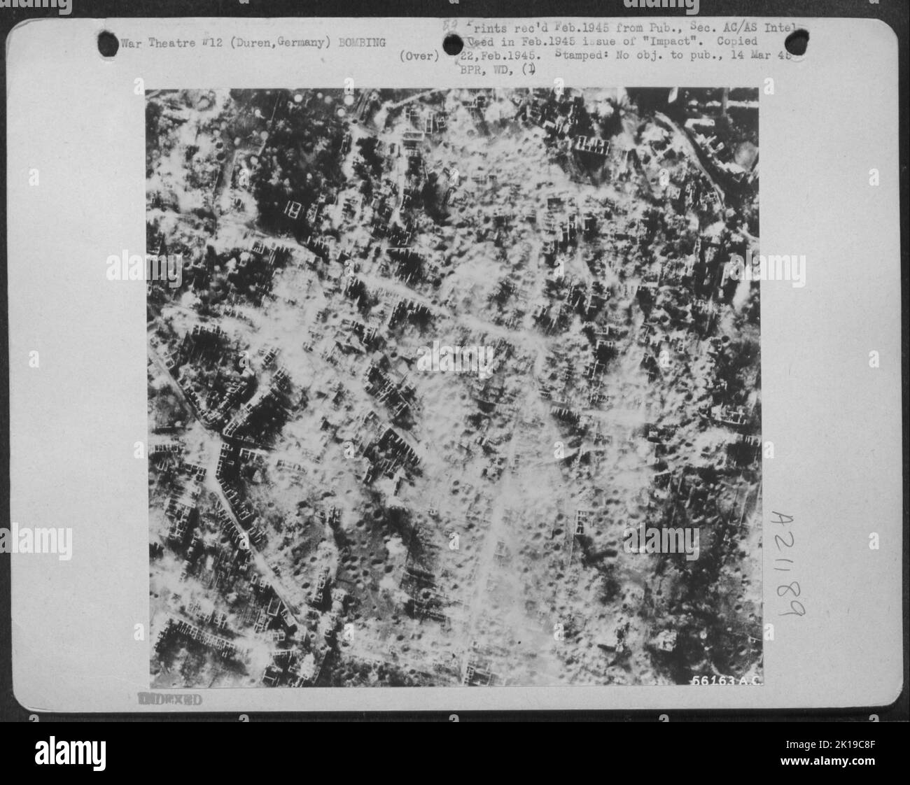 Center of Duren, Germany was erased by RAF on 16 Nov. 1944 while 8th AF ...