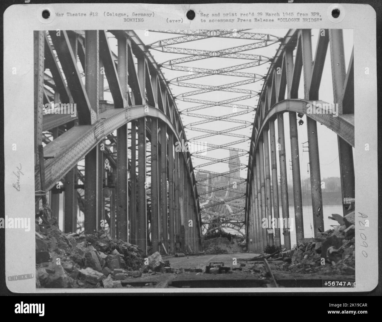 COLOGNE BRIDGE--A closeup view of the twisted girders of the ...