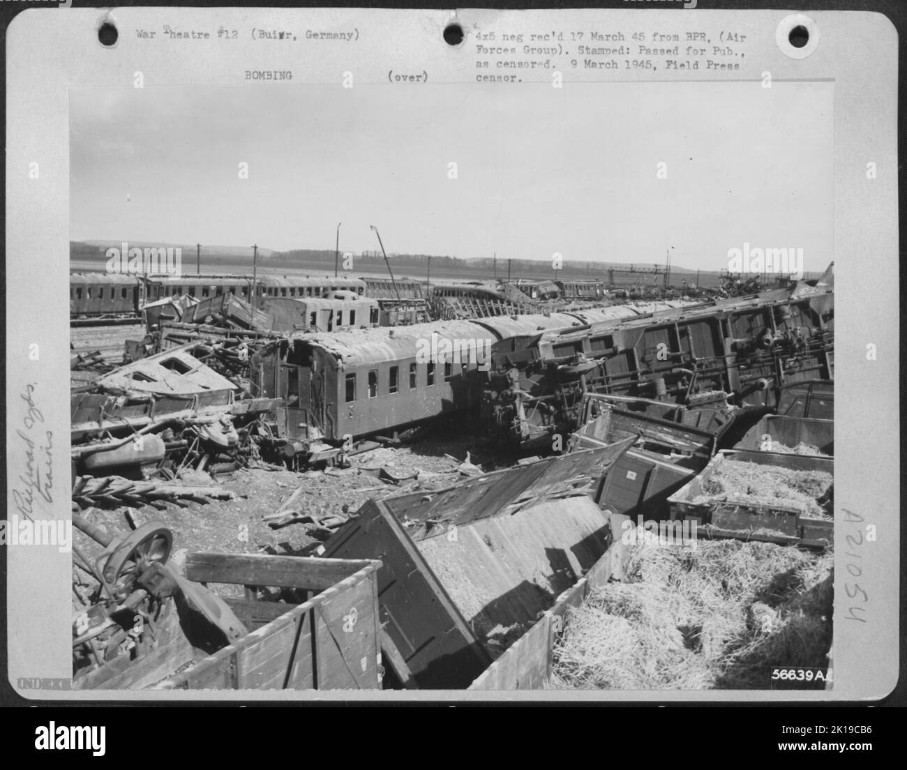 The railroad yard at Buir, Germany through which supplies and ...