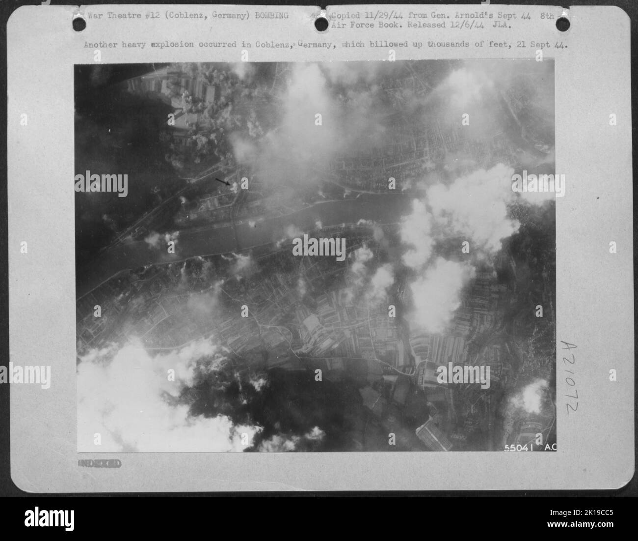 Another heavy explosion occurred in Coblenz, Germany, which billowed up ...