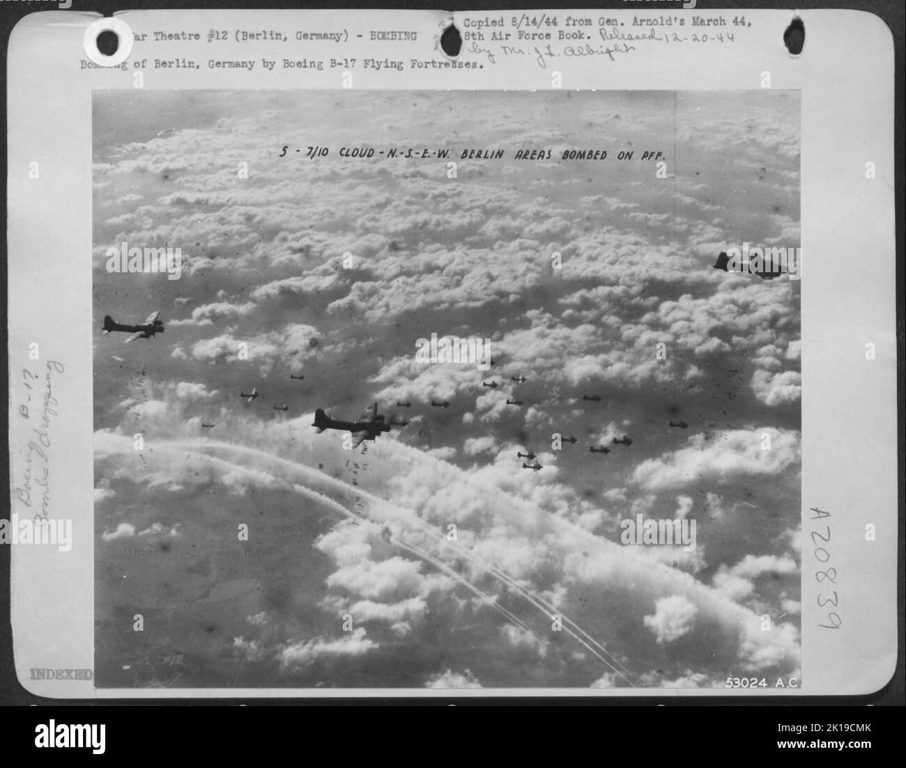 Bombing of Berlin, Germany by Boeing B-17 Flying Fortresses Stock Photo ...