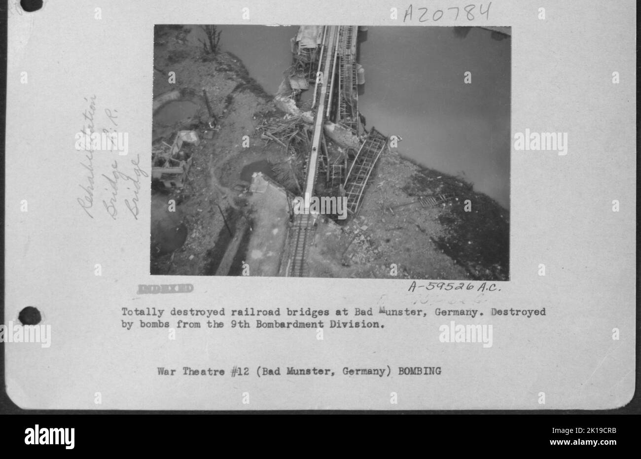 Totally Destroyed Railroad Bridges At Bad Munster, Germany. Destroyed ...