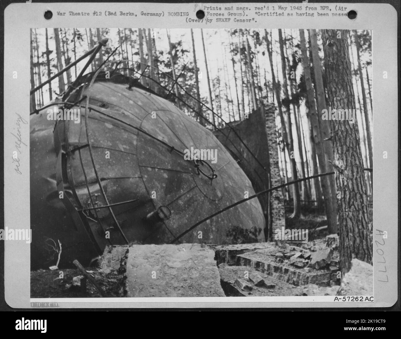 One Of The Many Huge Luftwaffe Oil Storage Tanks, At Bad Berka, Germany ...