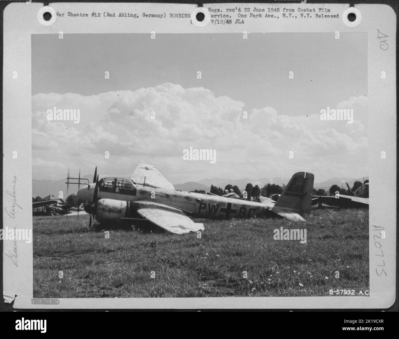 Damage To Enemy Airplanes On The Bad Abling Airdrome, Germany, May 1945 ...