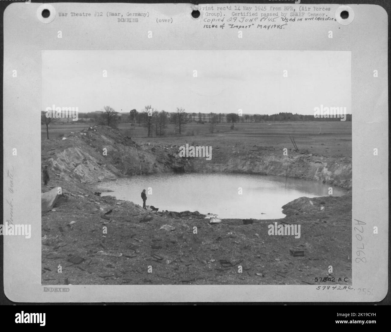 Hole Created By Explosion Of Powder Storage Cellars At Baar, Germany, 7 ...