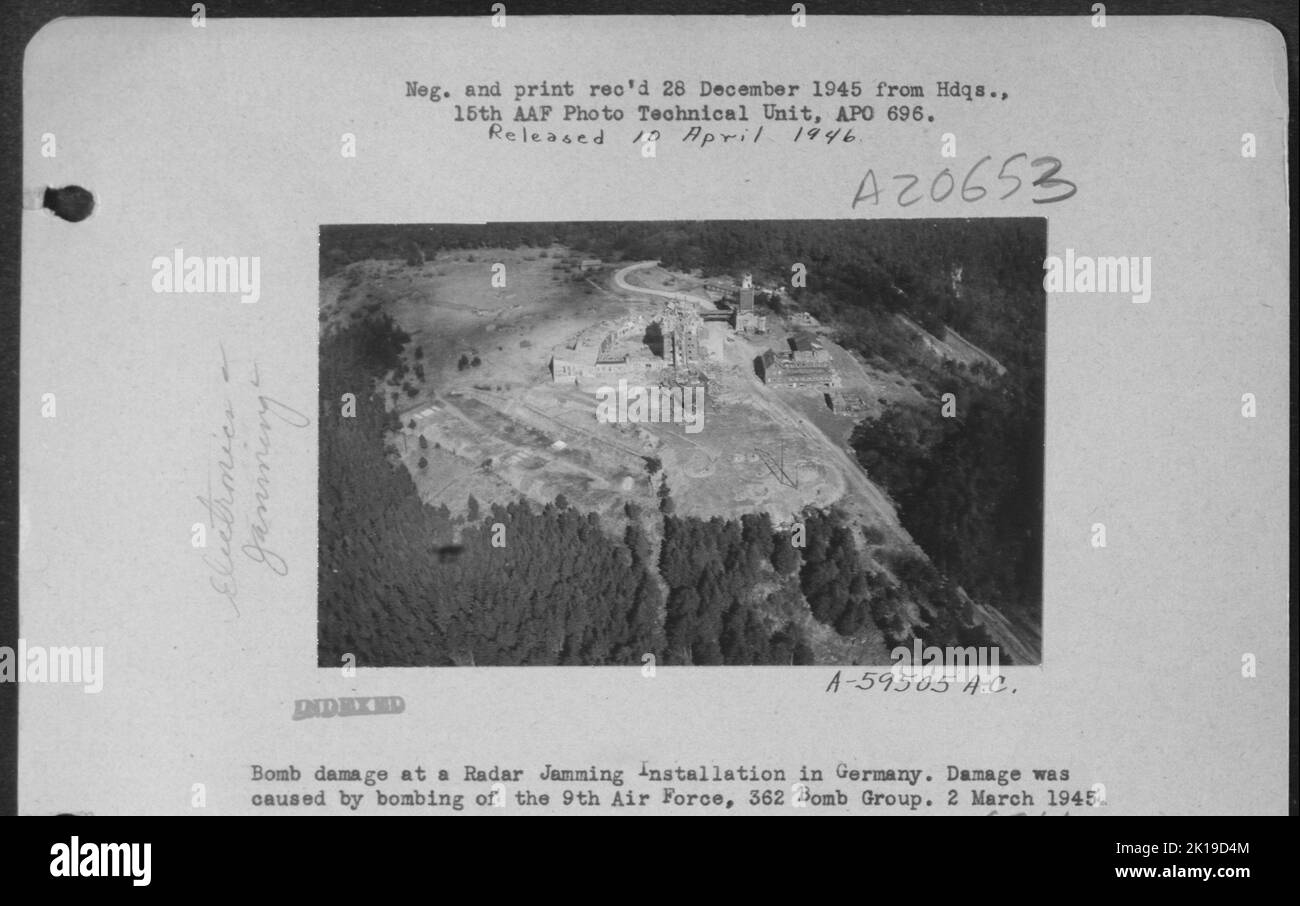 Bomb Damage At Radar Jamming Installation In Germany. Damage Was Caused ...