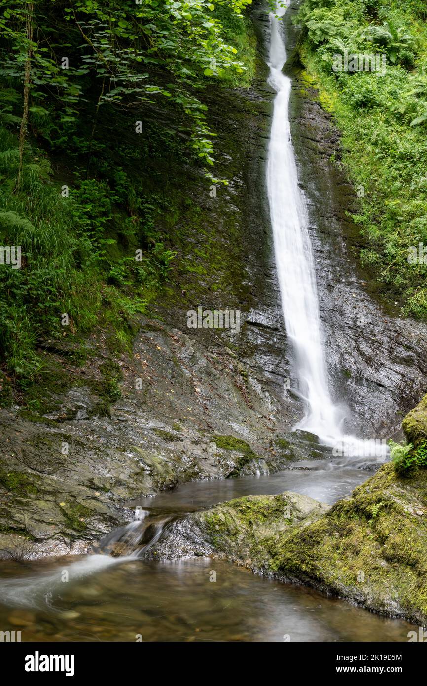 Long exposure of the White Lady waterfall on the river Lyd at Lyford ...