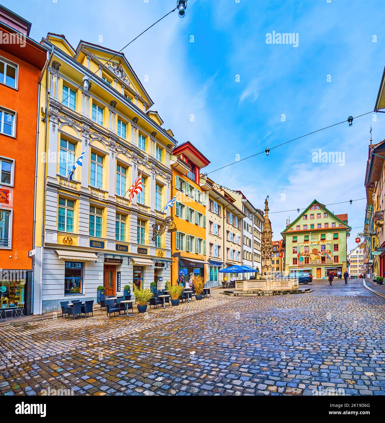 LUCERNE, SWITZERLAND - MARCH 30, 2022: Enjoy medieval architecture on ...
