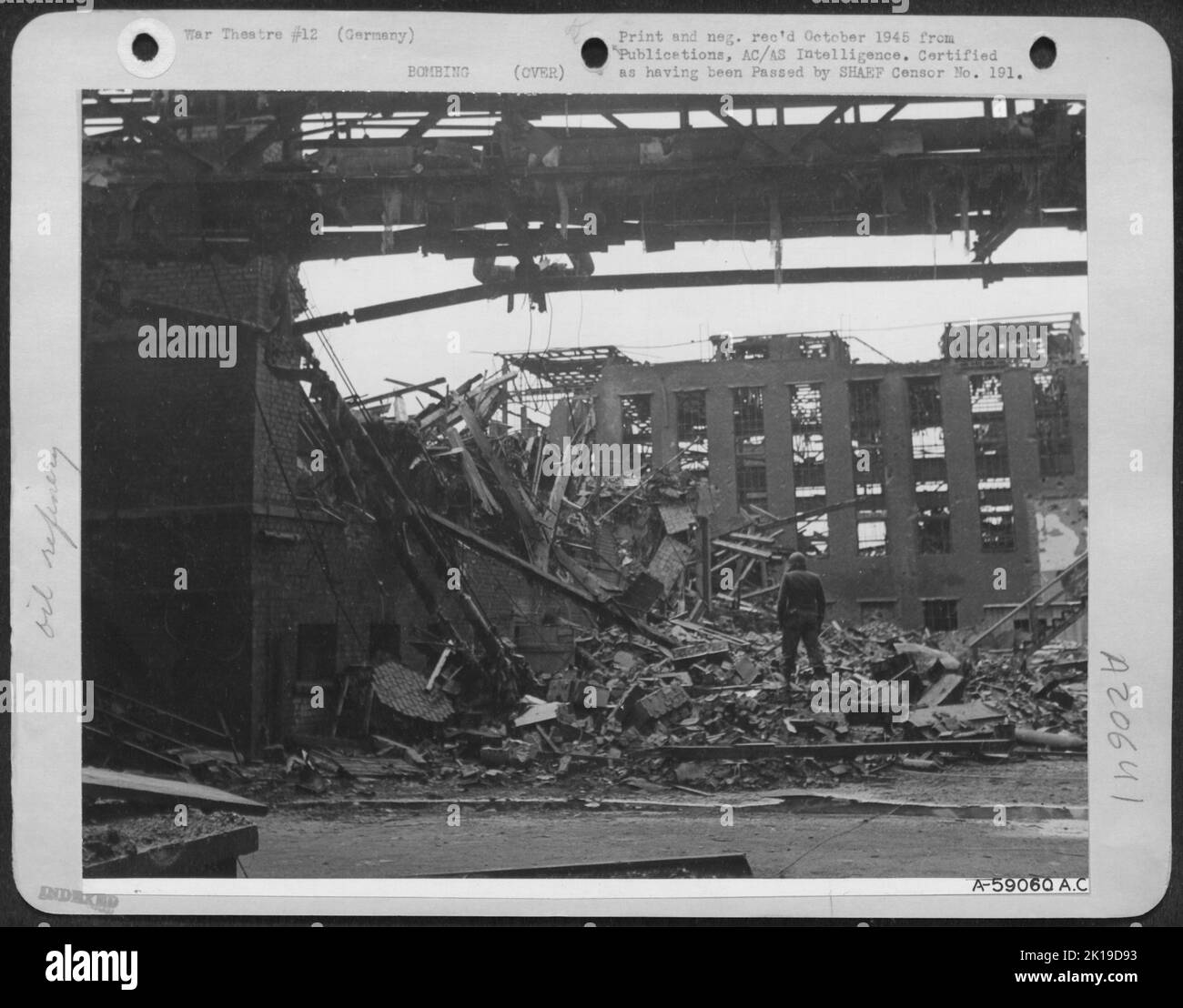Photo Shows The Devastated Remains Of The Buer-Scholven Oil. A Mass Of ...