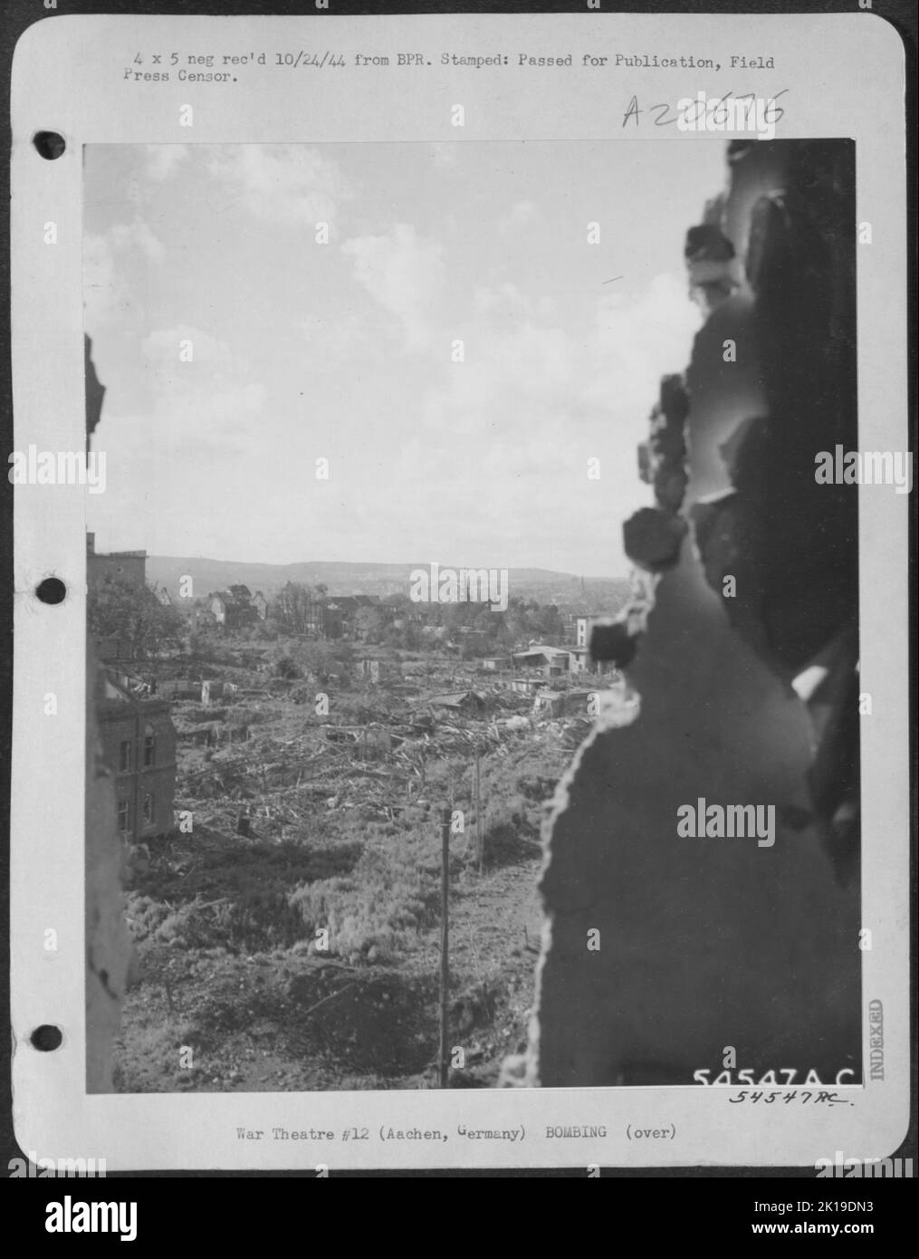 Some of the damage inflicted on Aachen, Germany, during the assault of ...