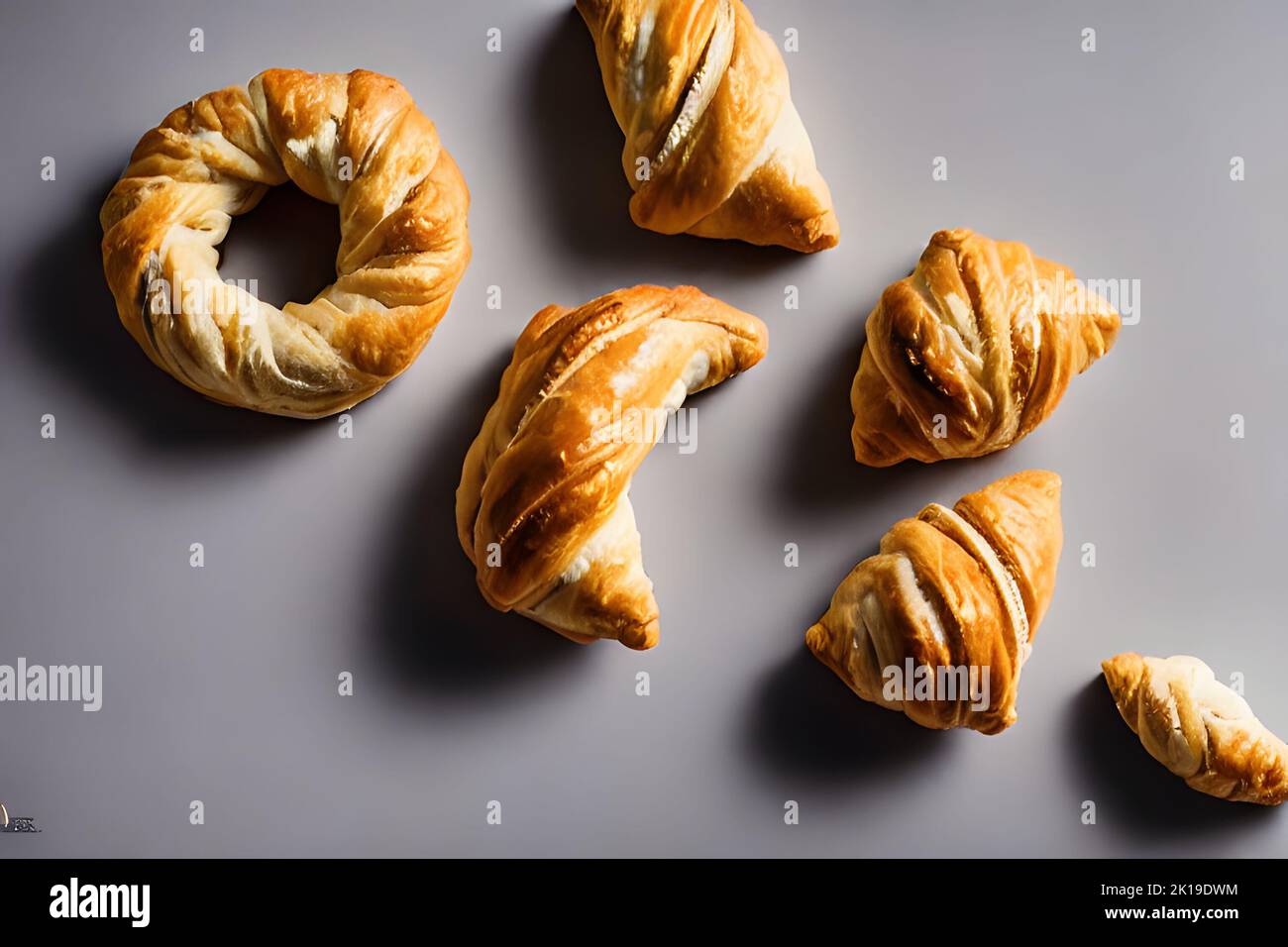 A top view of a group of homemade fresh puff pastries Stock Photo - Alamy