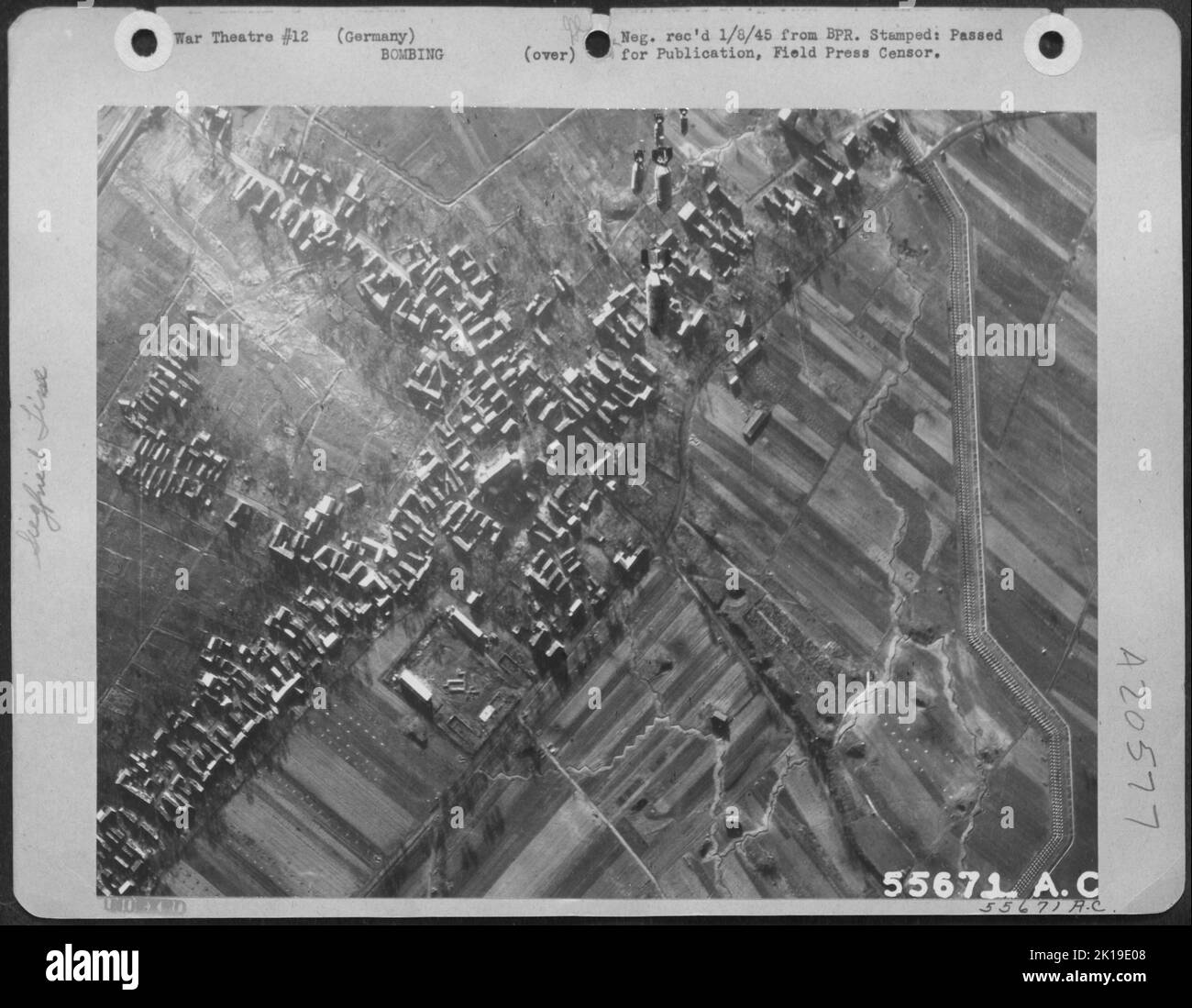 Bombs from First Tactical Air Force Martin B-26 Marauder medium bombers ...