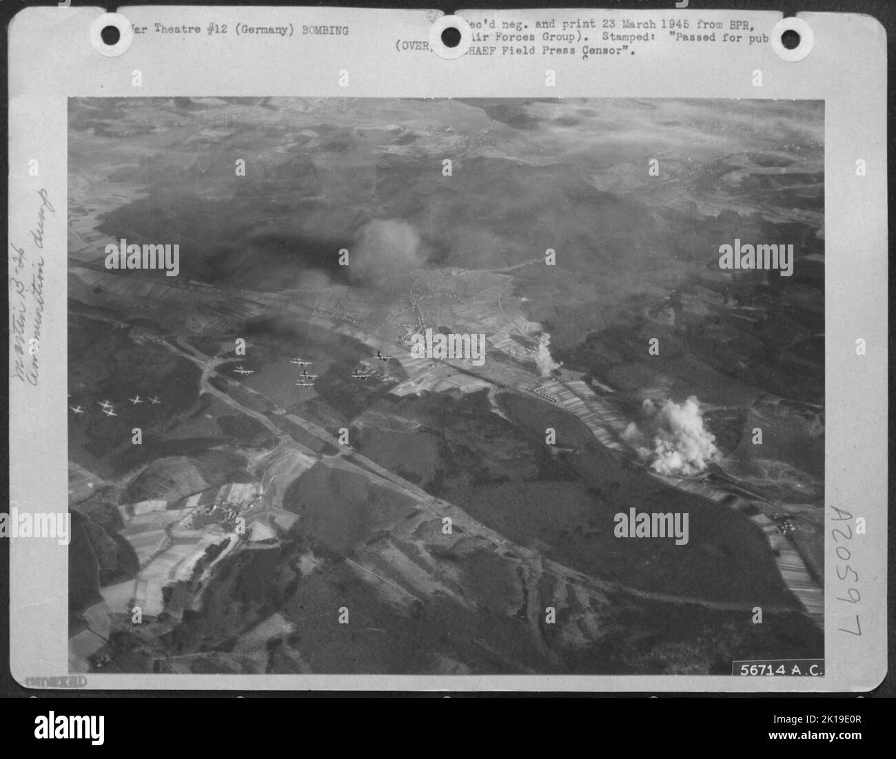 Three flights of American Martin B-26 Marauders of the Franco-American ...