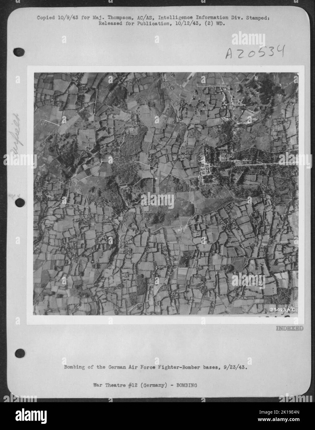 Bombing of the German Air Force Fighter-Bomber bases, 9/23/43 Stock ...