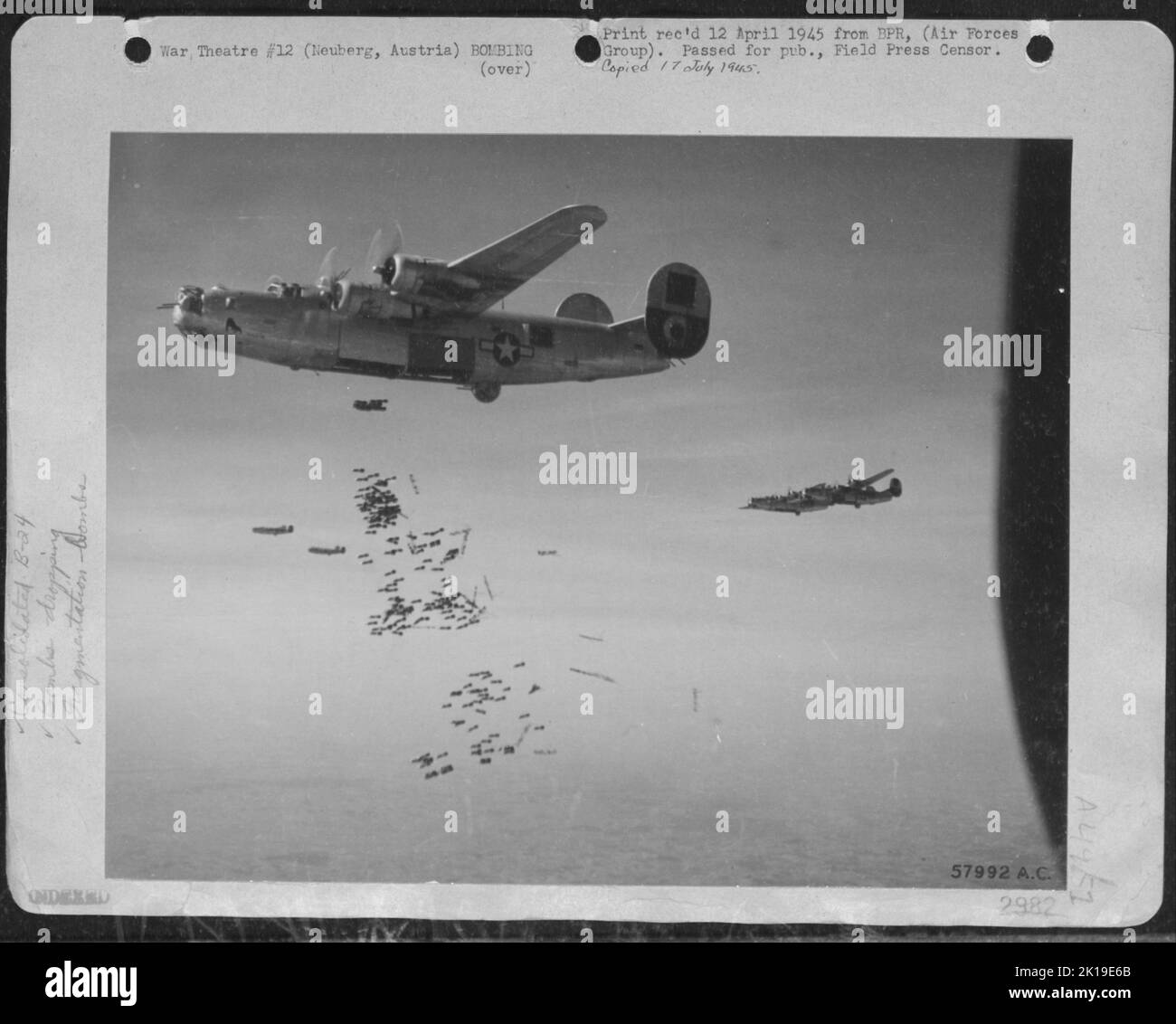 This Consolidated B-24 Liberator Bomber Of The 15Th A.F. Drops A Load ...