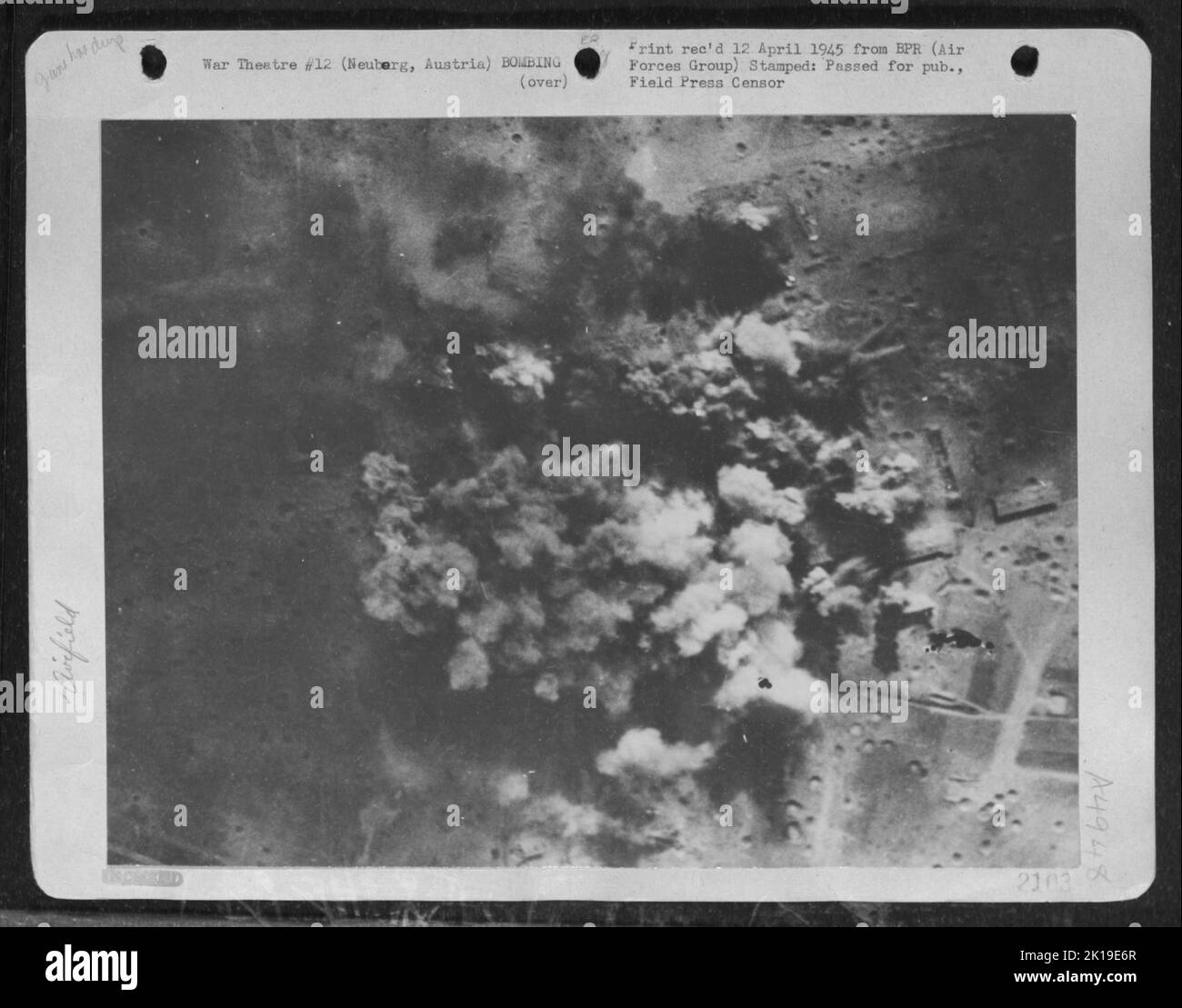 The Airdrome, At Neuberg, Austria, Is Covered With Bomb Bursts During ...