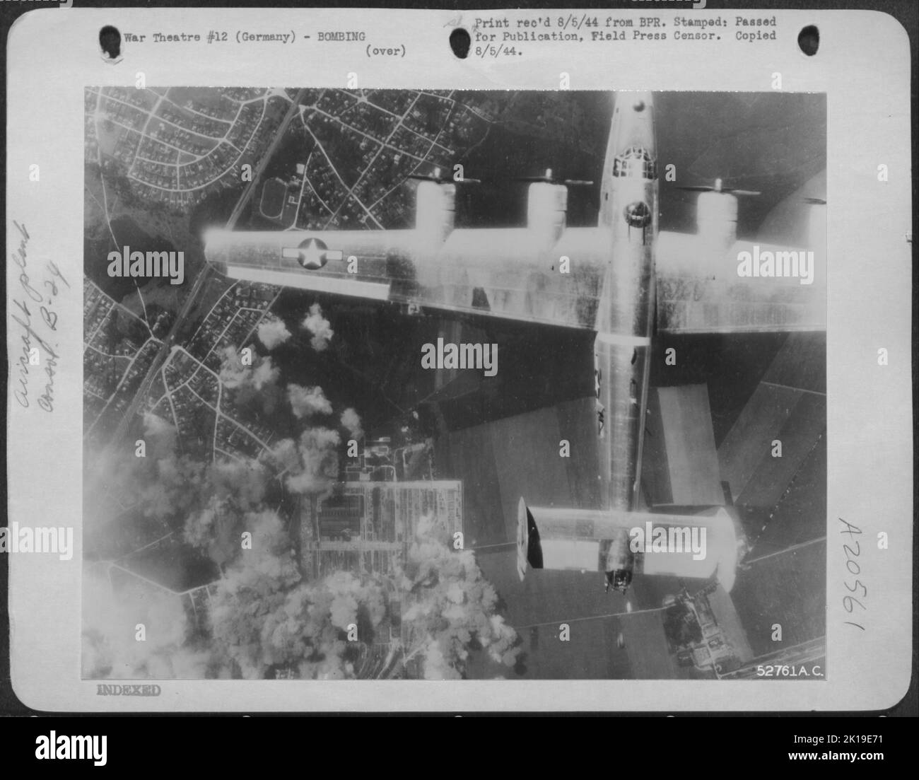 A Consolidated B-24 Liberator of the 15th AAF comes off the target ...
