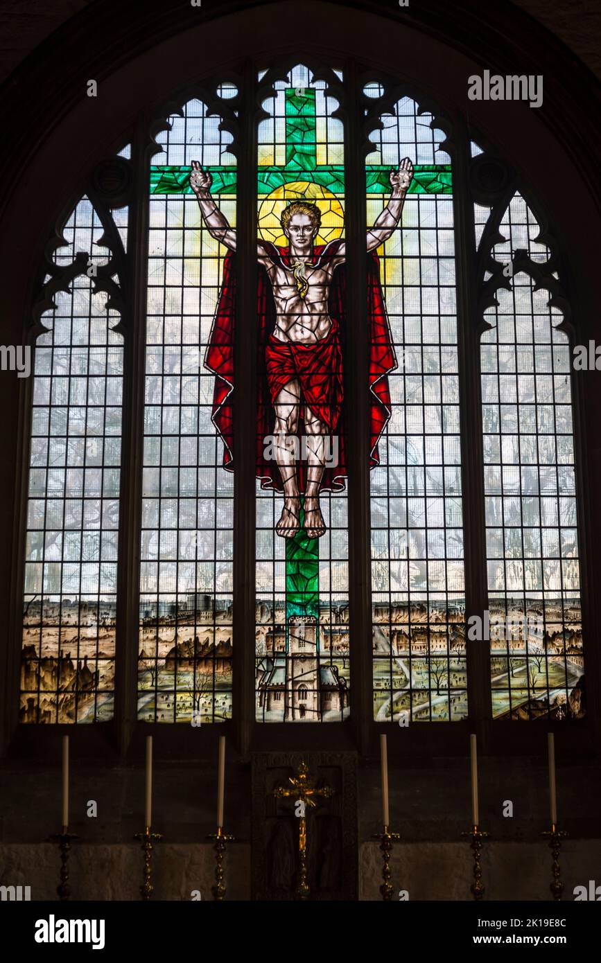 Stained glass window representing Christ the Saviour, St Dunstan & All ...