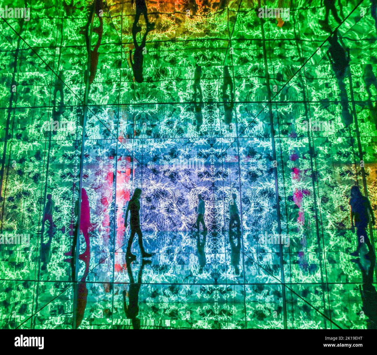 London UK 16 Sep. 2022 Members of staff pose with the installation INTO ...