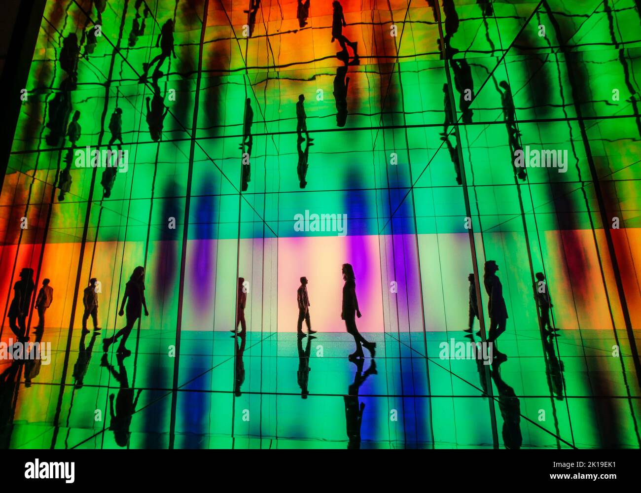 London UK 16 Sep. 2022 Members of staff pose with the installation INTO ...
