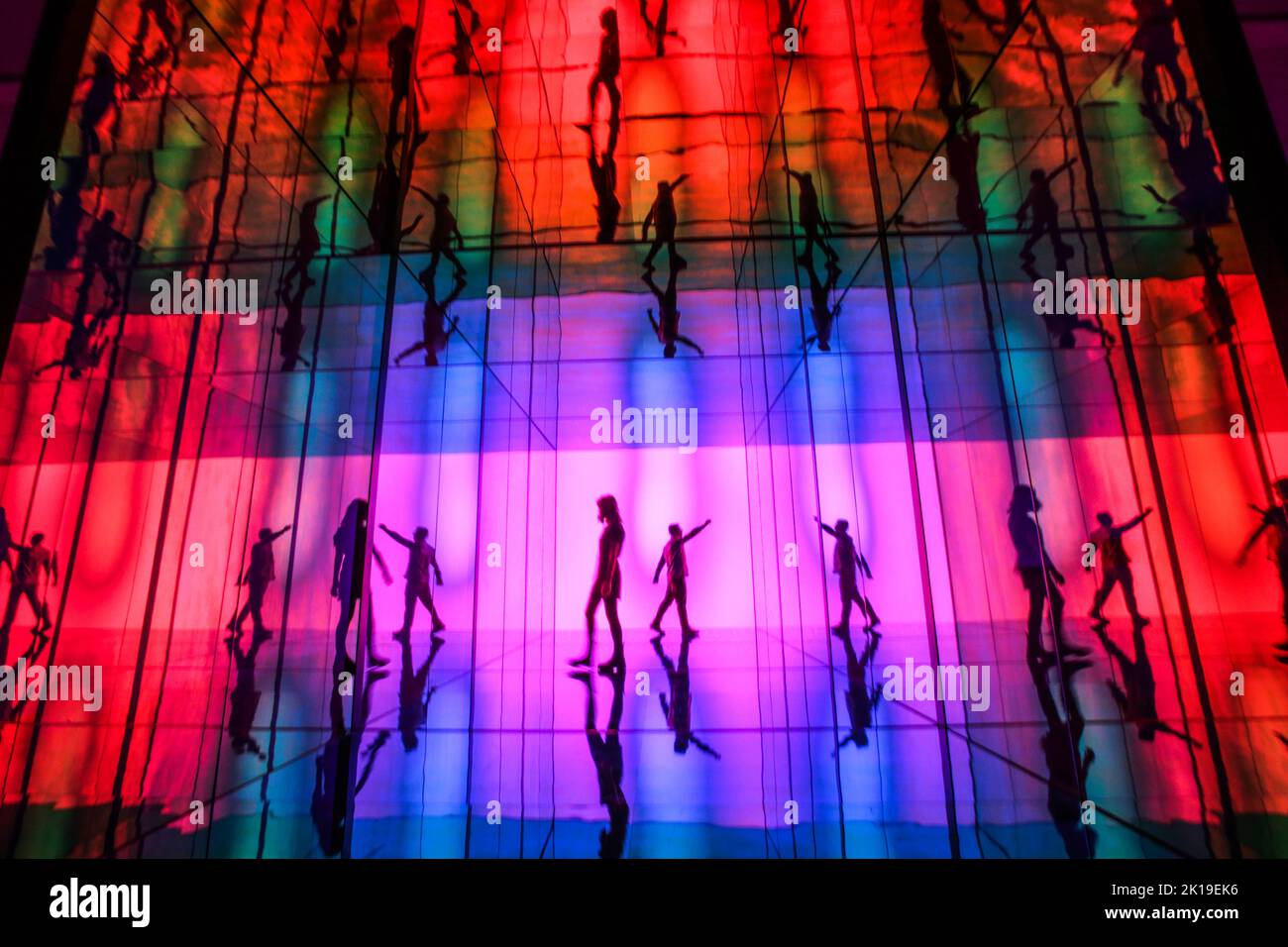London UK 16 Sep. 2022 Members of staff pose with the installation INTO ...