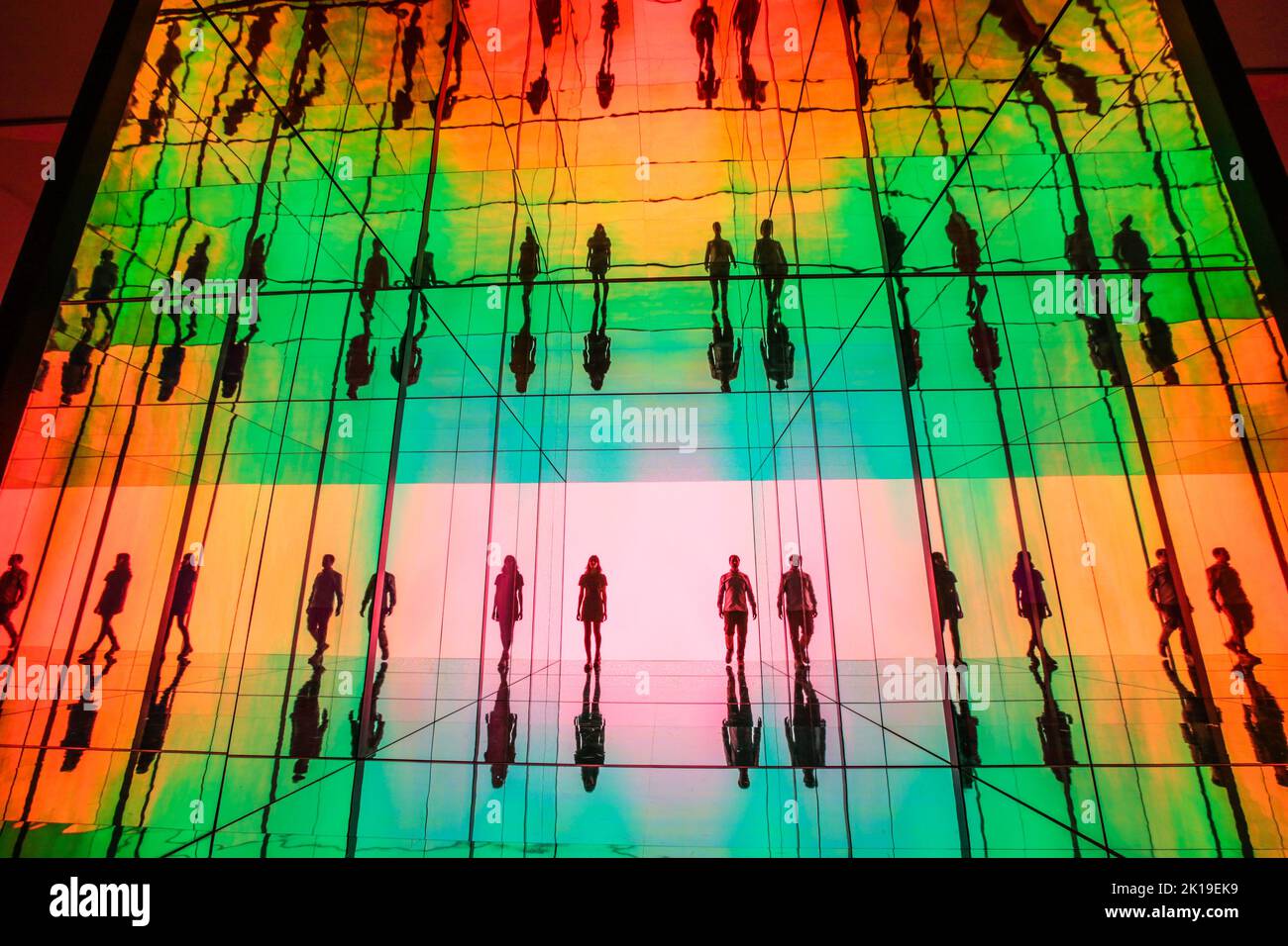 London UK 16 Sep. 2022 Members of staff pose with the installation INTO ...