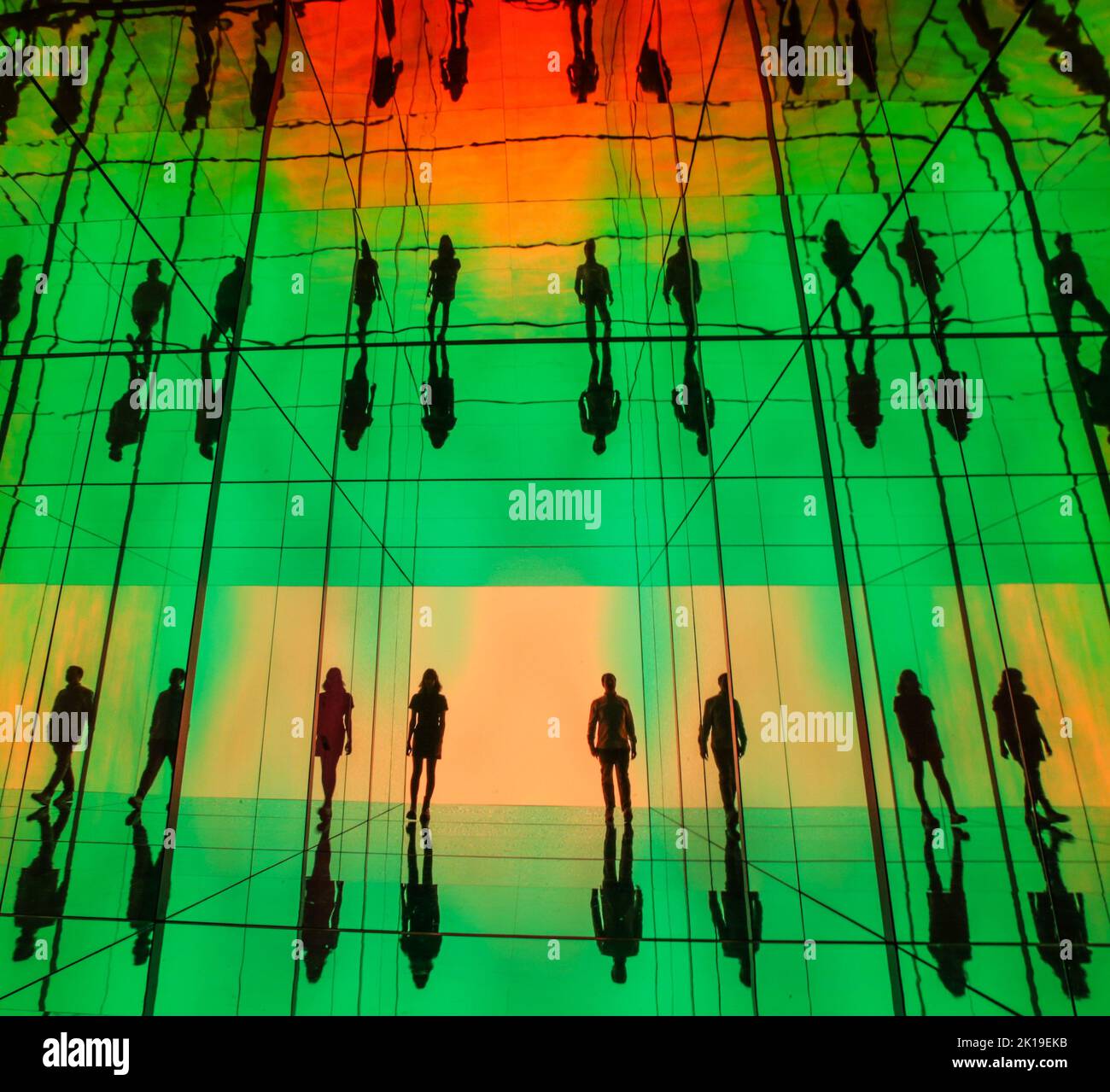 London UK 16 Sep. 2022 Members of staff pose with the installation INTO ...