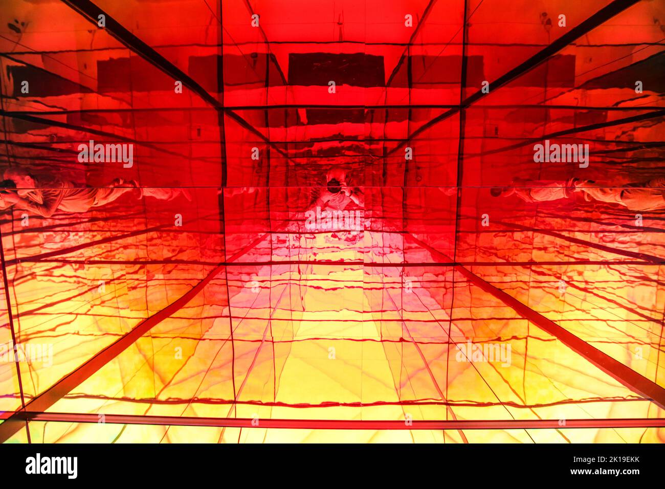 London UK 16 Sep. 2022 Me posing with the installation INTO SIGHT, a ...