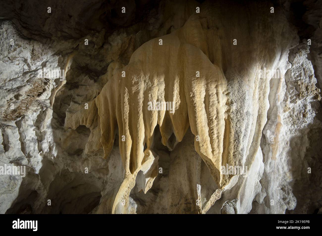 Interior of Polovragi cave, Romania. The Polovragi Cave is the largest ...