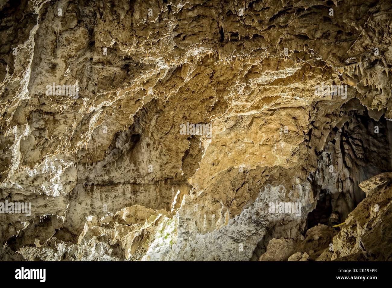 Interior of Polovragi cave, Romania. The Polovragi Cave is the largest ...