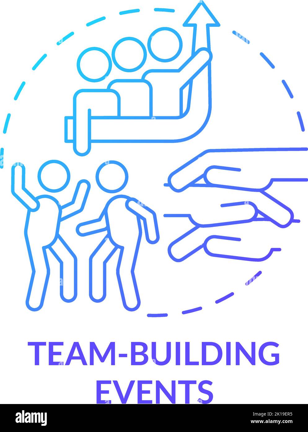Team building events blue gradient concept icon Stock Vector Image ...