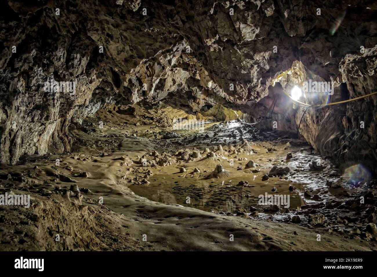 Interior of Polovragi cave, Romania. The Polovragi Cave is the largest ...