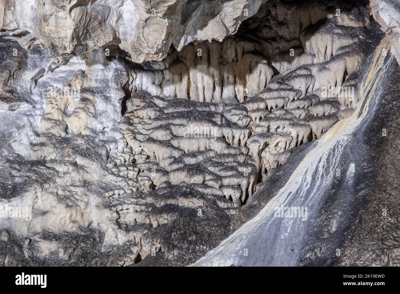 Interior of Polovragi cave, Romania. The Polovragi Cave is the largest ...