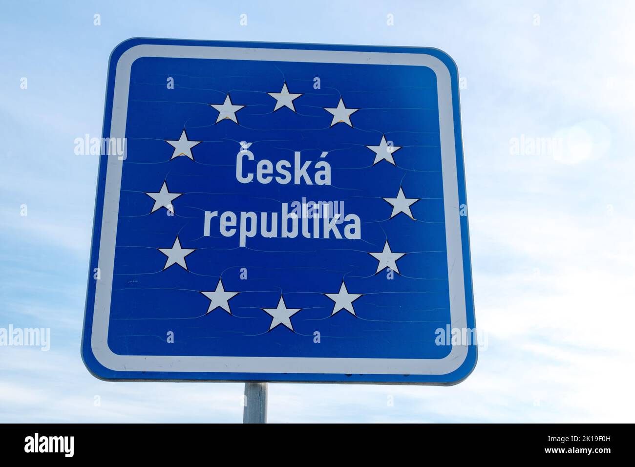 Czech Republic border sign on Czech-Slovak border Stock Photo - Alamy