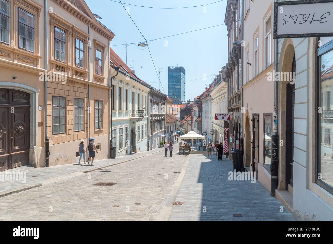 Zagreb, Croatia - June 2, 2022: Cobbled street Radiceva in Zagreb Stock ...