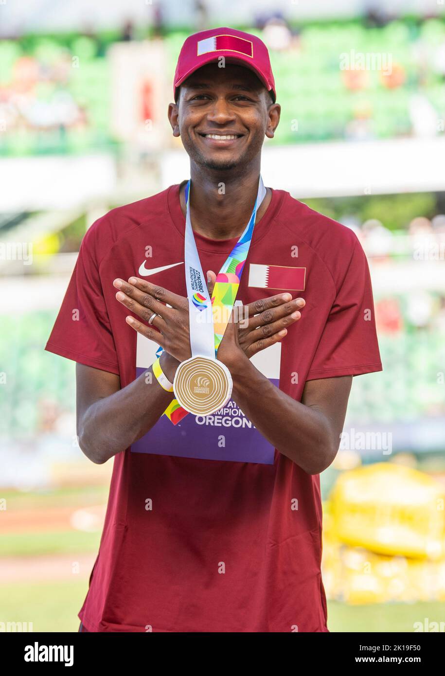 Mutaz barshim oregon medal hi-res stock photography and images - Alamy
