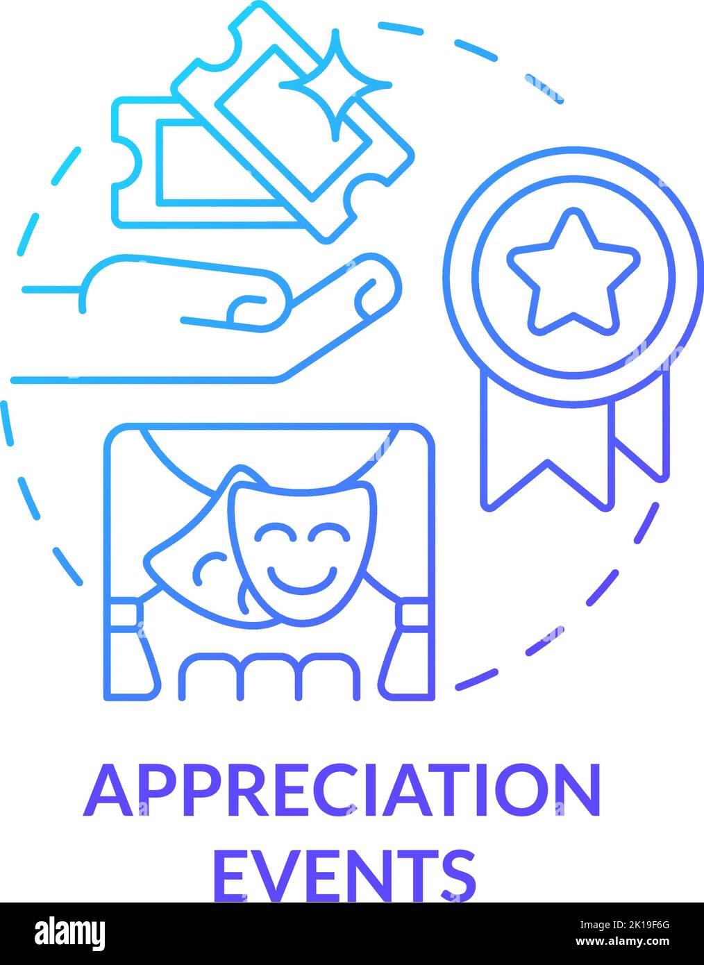Appreciation events blue gradient concept icon Stock Vector Image & Art ...
