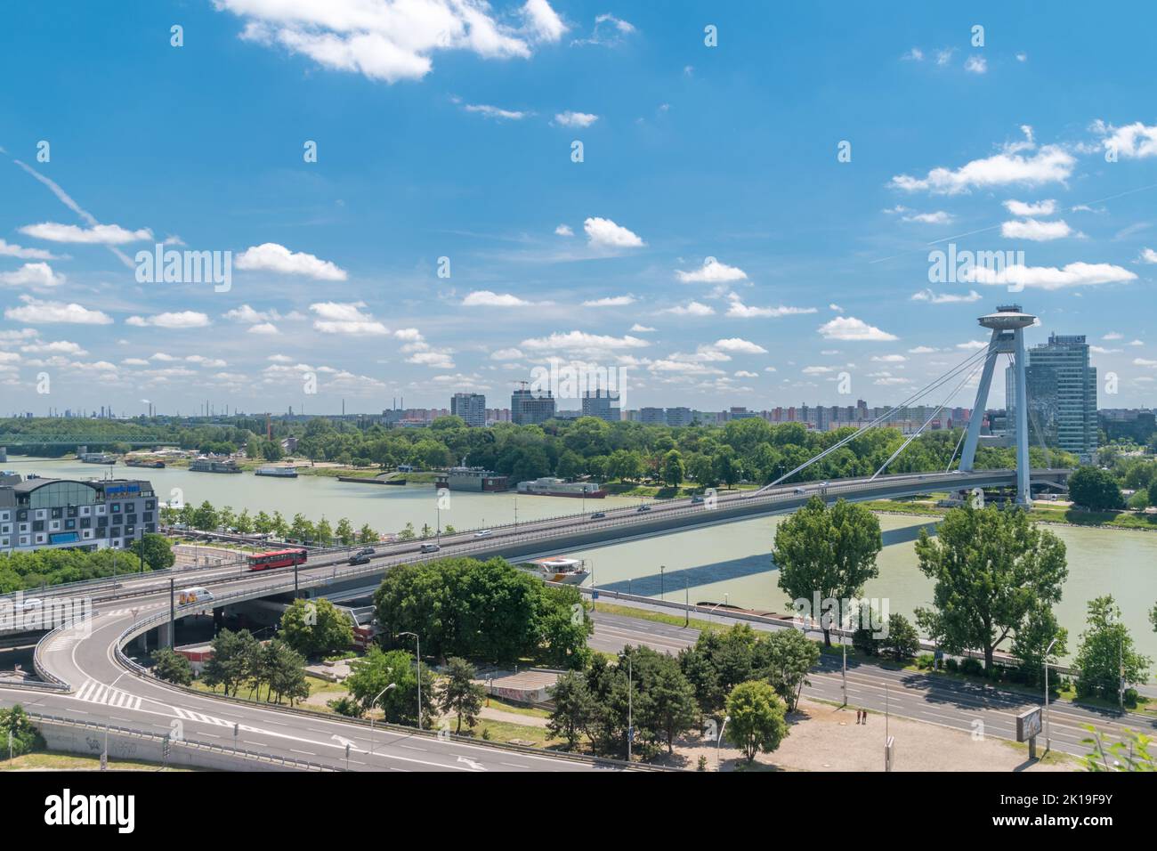 Most SNP as seen from Bratislava Castle. Most SNP (Bridge of the Slovak ...