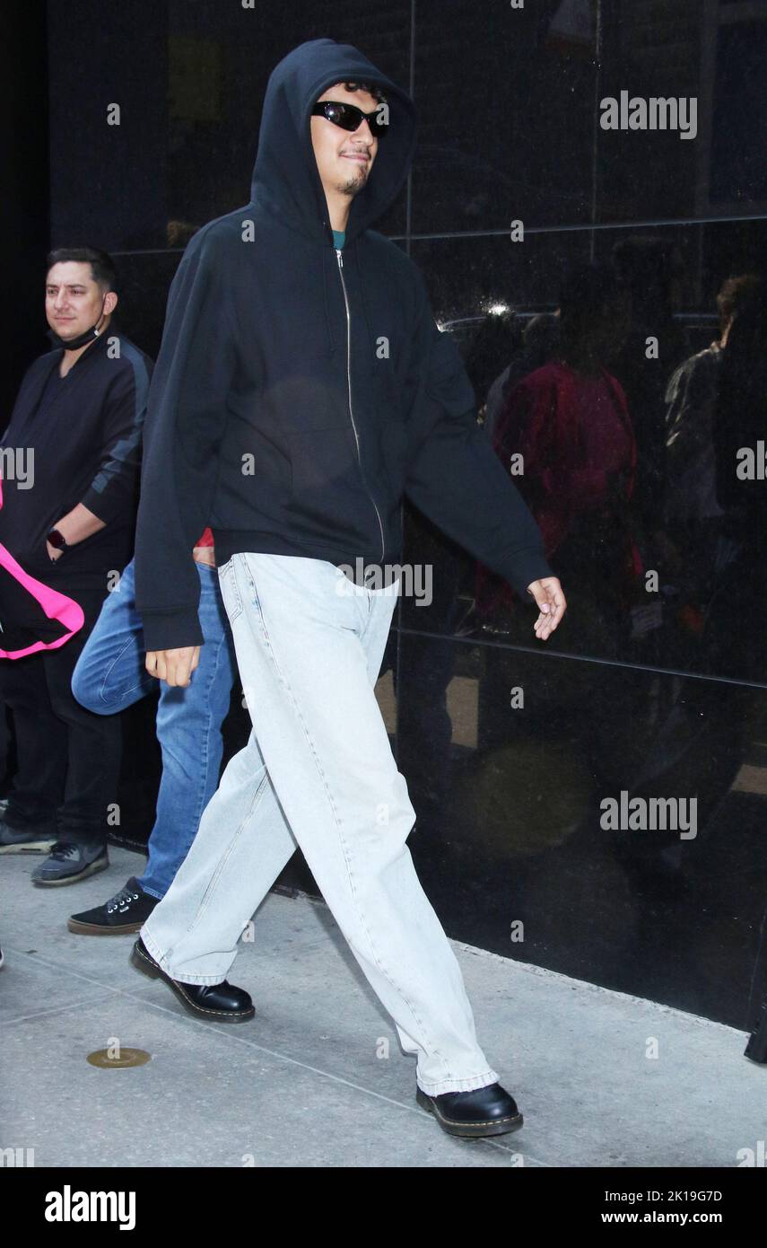 New York, NY, USA. 16th Sep, 2022. Omar Apollo seen exiting Good ...