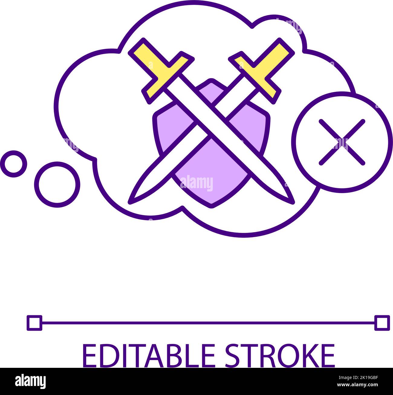 Avoid fighting in relationship RGB color icon Stock Vector Image & Art ...