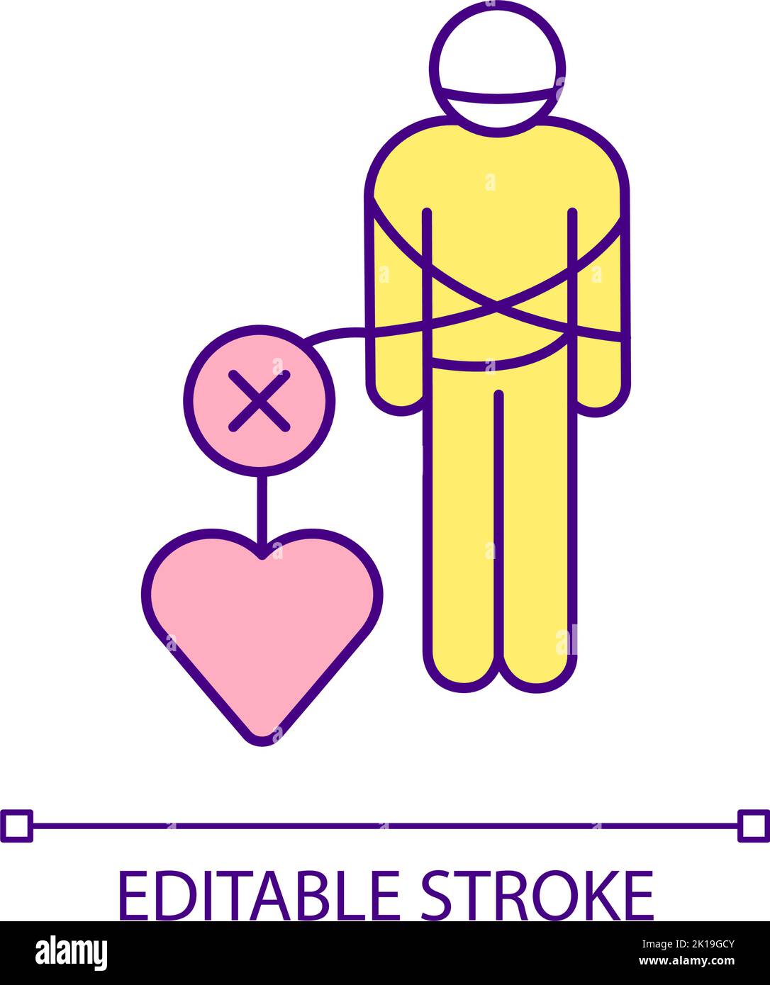 Being trapped by burden of love RGB color icon Stock Vector Image & Art ...