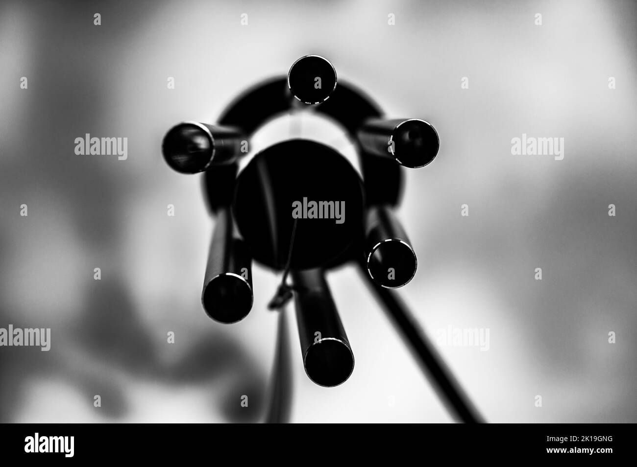 Looking up to the sky underneath a spinning wind chime Stock Photo - Alamy