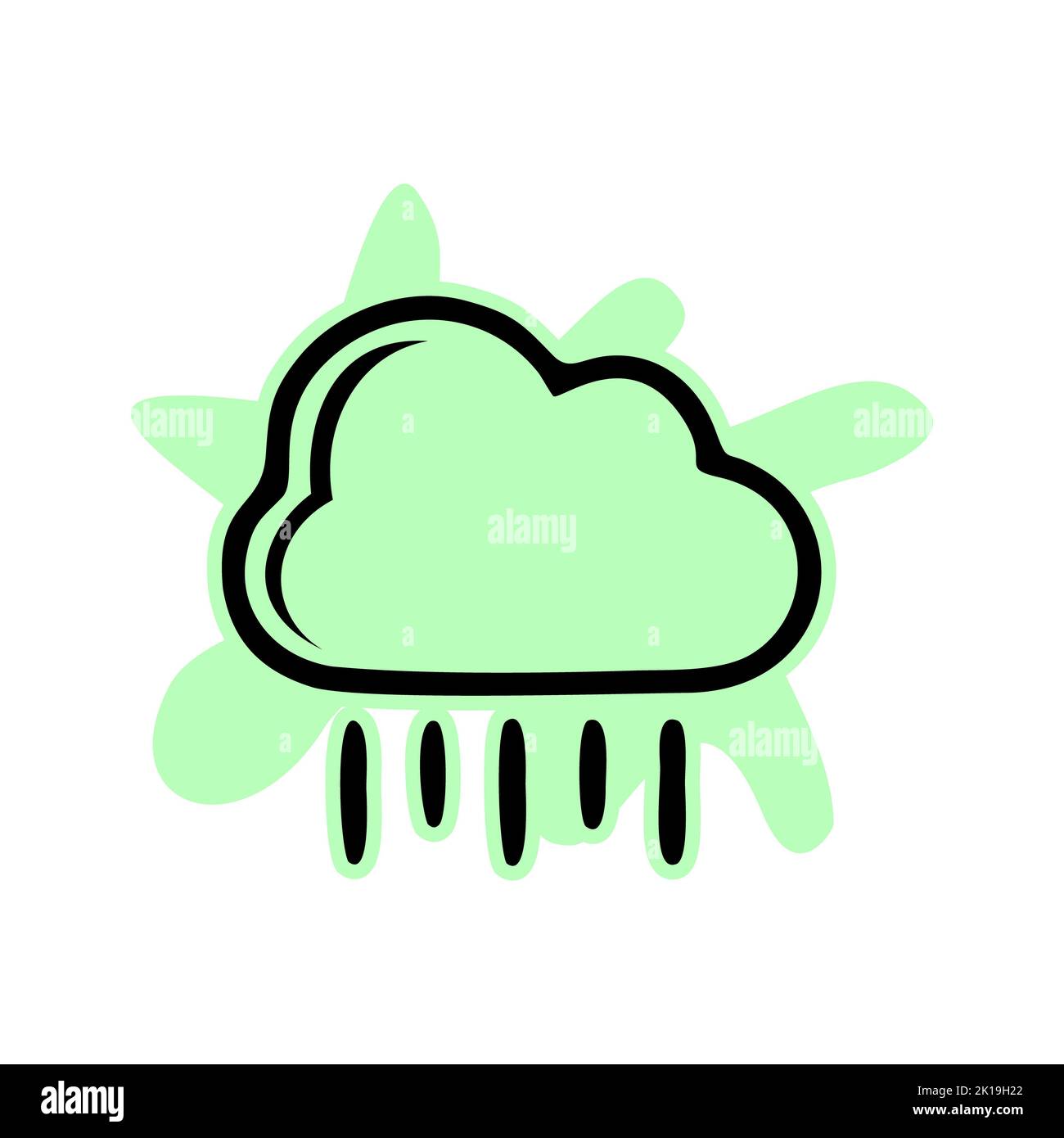 rain icon isolated on white background from weather collection. rain ...