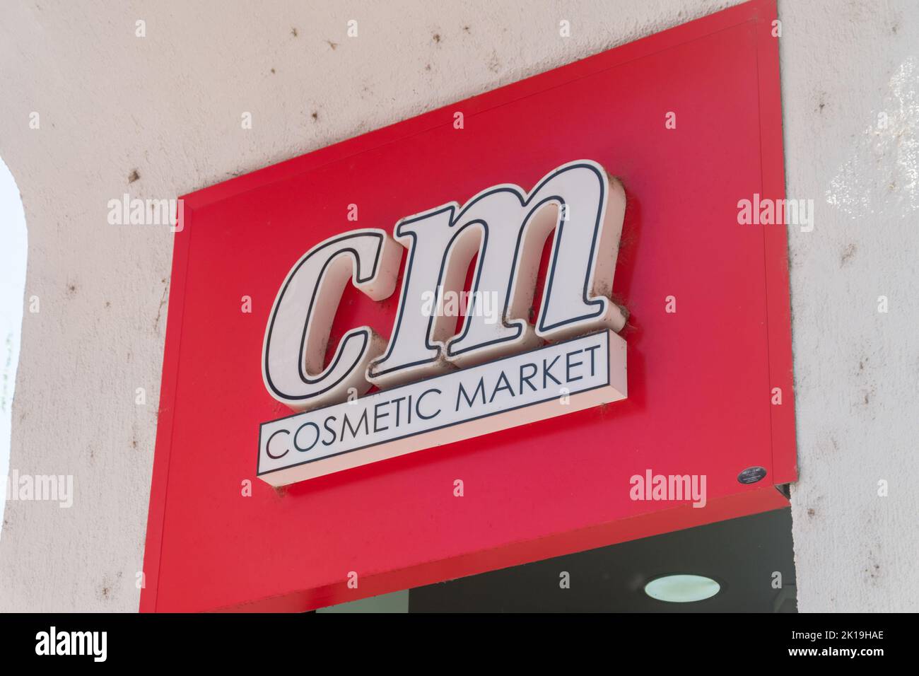 Sarajevo, Bosnia and Herzegovina - June 3, 2022: Logo and sign of CM ...