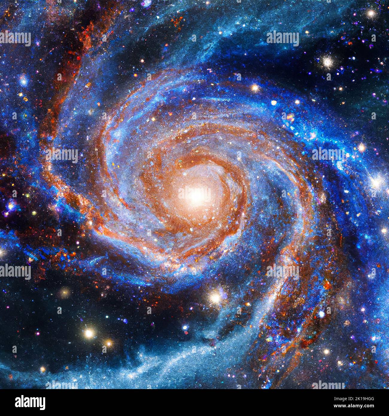 Colorful Spiral Galaxy