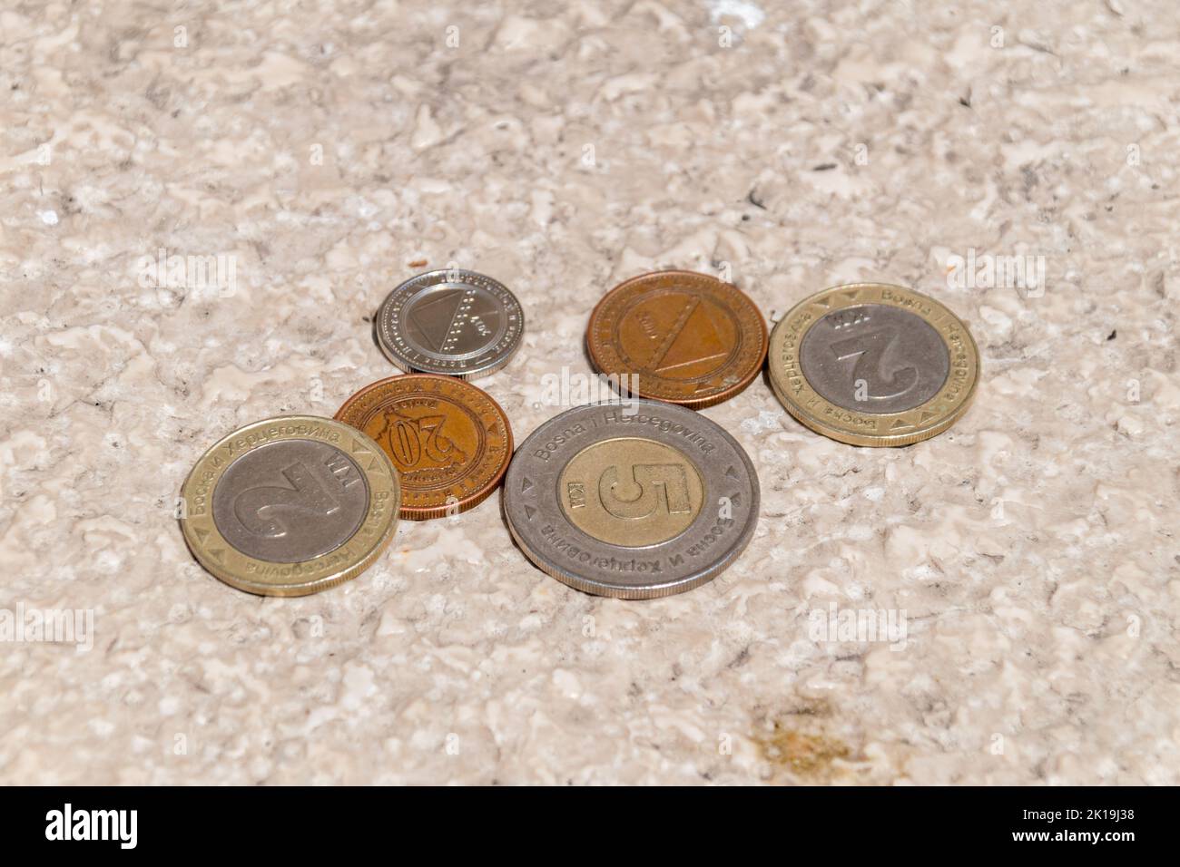 Coins of Bosnia and Herzegovina convertible mark (BAM Stock Photo - Alamy