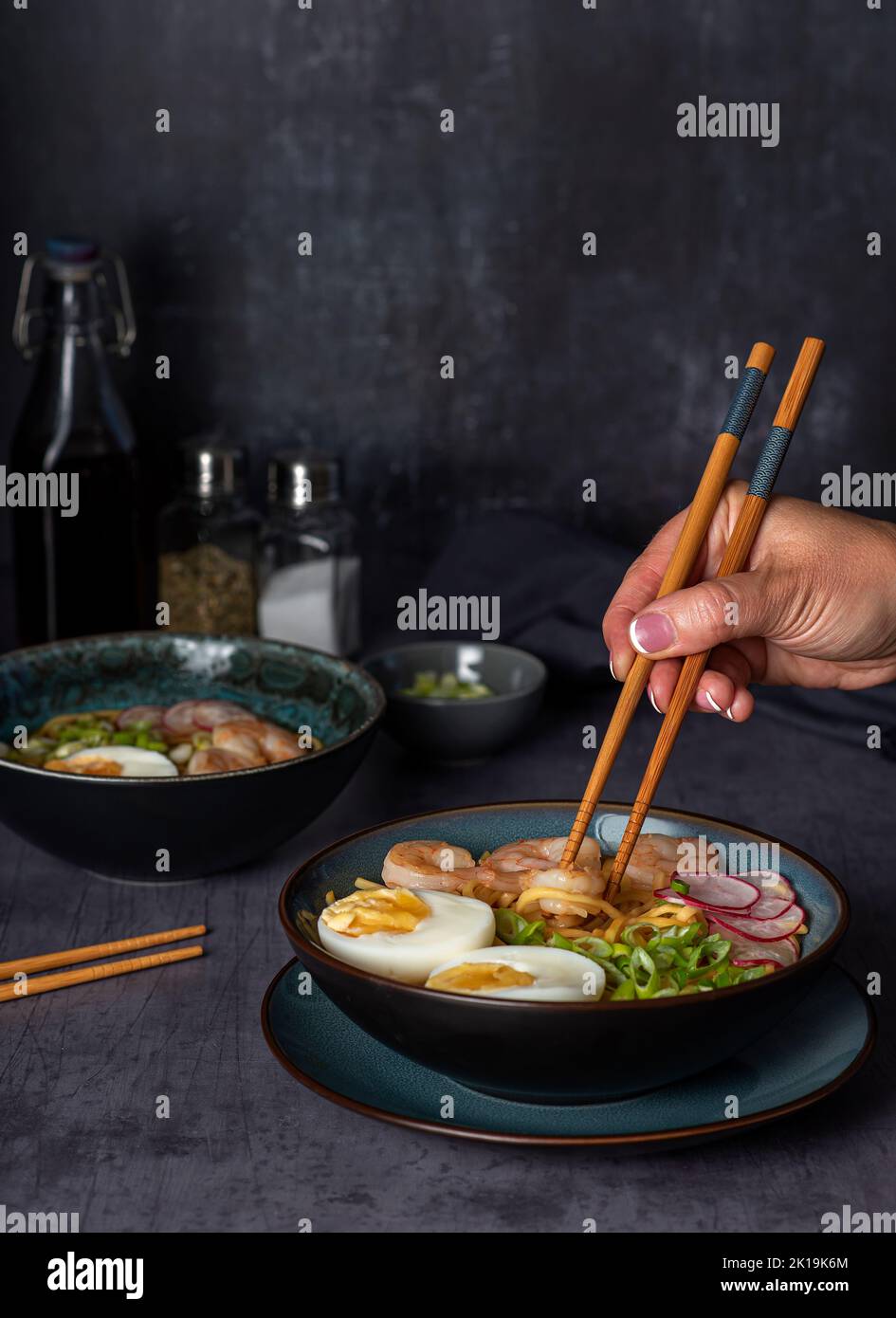 Woman serving miso soup hi-res stock photography and images - Alamy