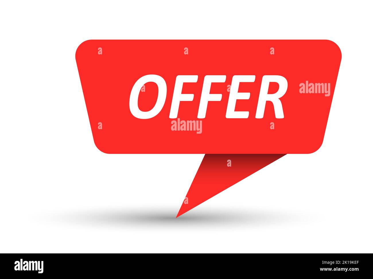 OFFER. Vector banner, pointer, sticker, label or speech bubble ...